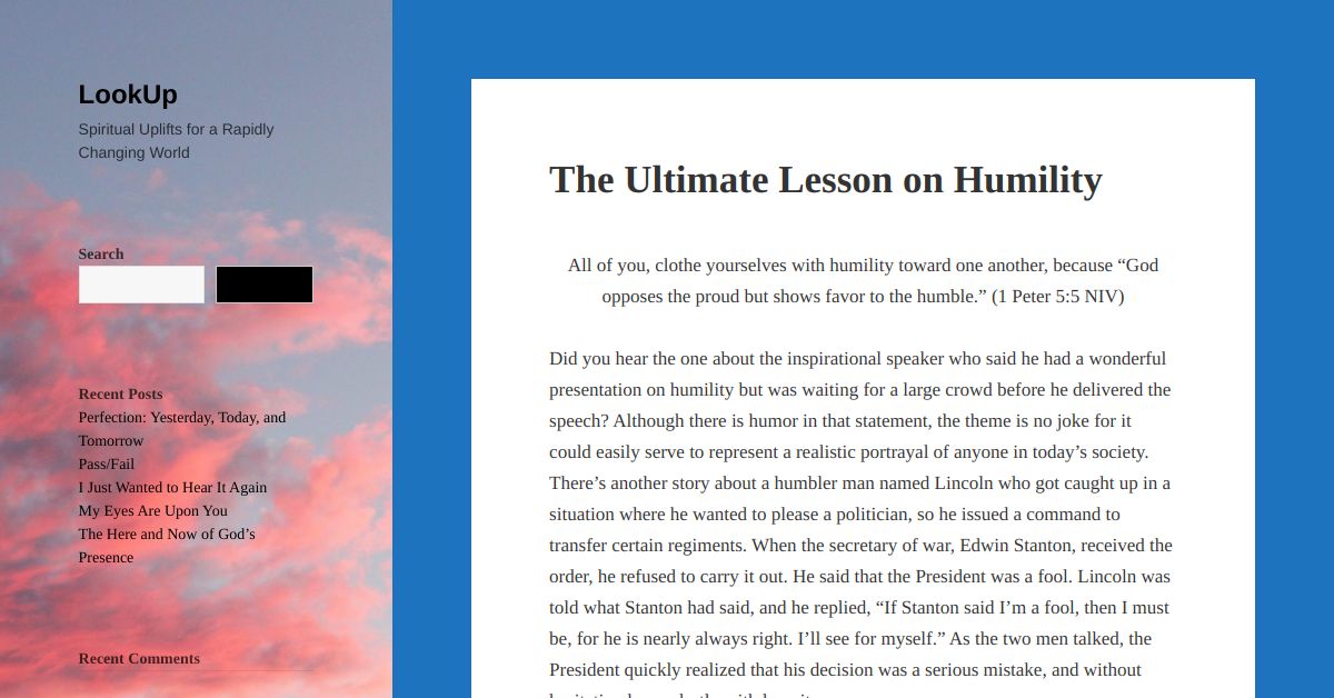 The Ultimate Lesson on Humility – LookUp